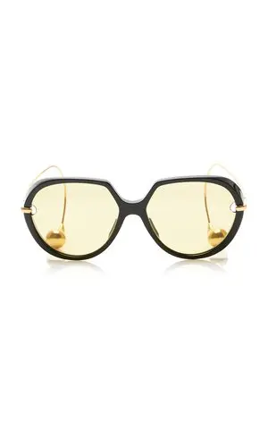 Bottega Veneta Round-frame Acetate Sunglasses - Yellow