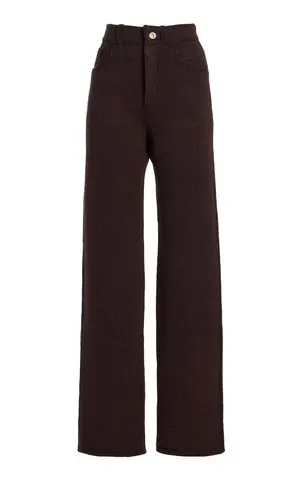 BARRIE Cashmere-denim Flared Pants - Brown