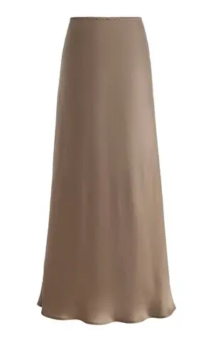 LESET Barb Satin Maxi Skirt - Taupe