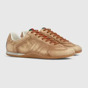 Gucci Shift Leather Sneakers - Brown