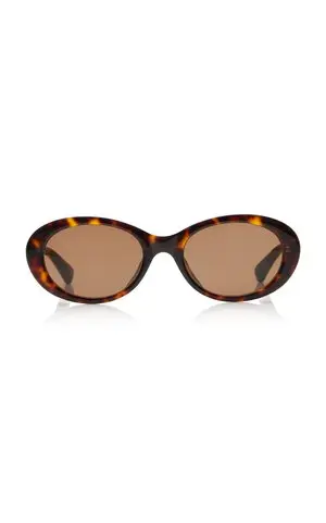 Bottega Veneta Oval-frame Bio Injected Sunglasses - Brown