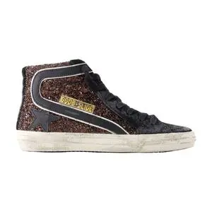 Golden Goose Slide Glitter Sneakers - Brown