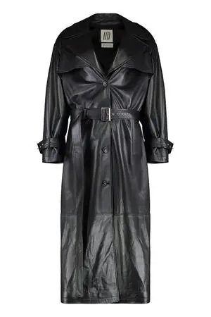 LES FILLES D'EVA Leather Trench - Black