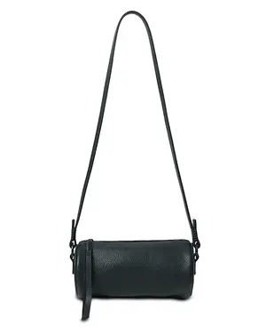 Callista Mini Barrel Bag Grained Leather - Black