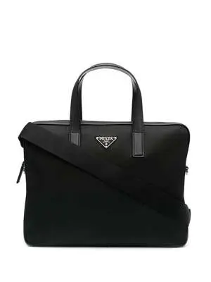Prada Briefcase Re-Nylon And Saffiano Bags - Black