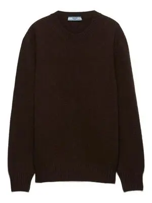 Prada Wool And Cashmere Crew-Neck Sweater - Brown