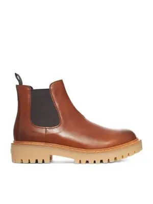Prada Leather Chelsea Boots - Brown