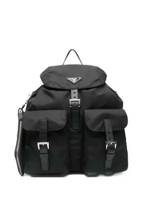 Prada Medium Re-Nylon Backpack With Pouches - Black
