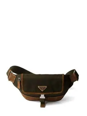 Prada Re-Nylon And Suede Belt Bag - Green