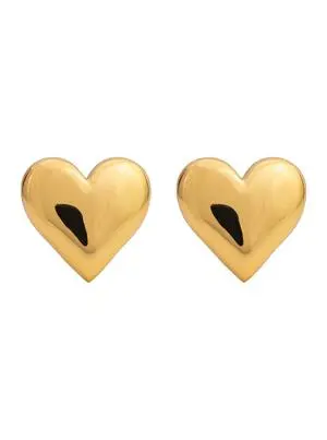 Federica Tosi Gold-colored Bronze Heart Earrings - Grey