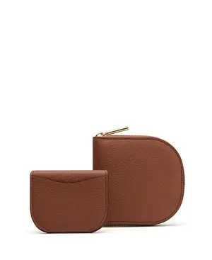 Cuyana Duo Small Zip Wallet - Dark Chestnut