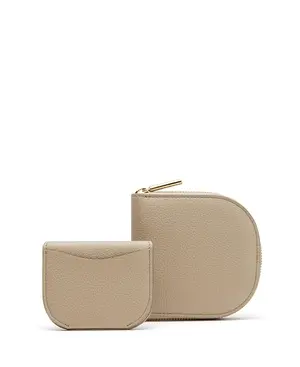 Cuyana Duo Small Zip Wallet - Stone