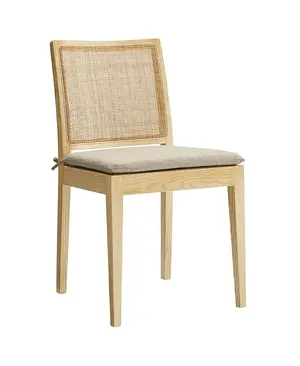 MODWAY Ovard Wood And Rattan Dining Chair - Natural