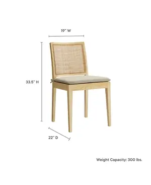 MODWAY Ovard Wood And Rattan Dining Chair