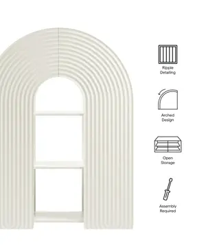 MODWAY Daydream 58 Arched Bookshelf - White