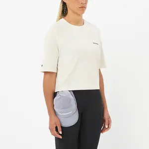 SALOMON Logo Cropped Tee White/gray