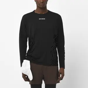 SALOMON Sense Aero Graphic Long-sleeve Tee - Deep Black / Black Beauty