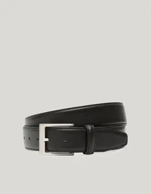 Canali Calfskin Leather Belt - Black