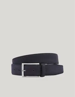 Canali Suede Calfskin Belt - Blue