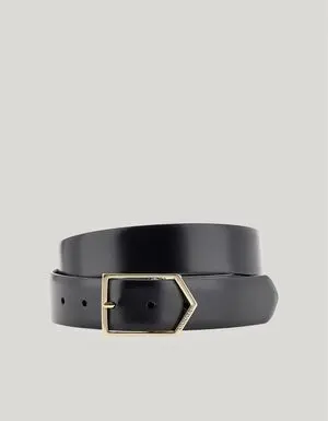 Canali Reversible Calfskin Belt - Black