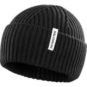 SALOMON Ribbed Beanie Deep Black