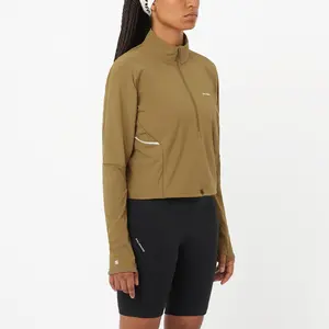 SALOMON Sense Aero Hybrid Cropped Pullover - Brilliant Olive