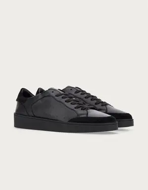 Canali Nuvola Leather And Suede Sneakers - Black