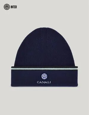 Canali Wool And Cashmere Beanie - Blue