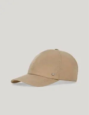 Canali Baseball Cap With Leather Strap - Beige