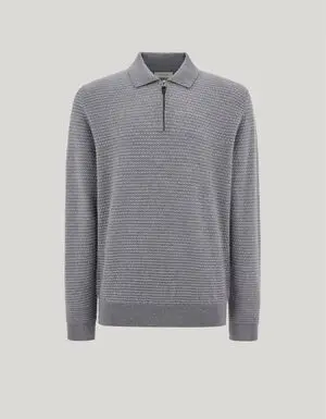 Canali Long Sleeve Polos For Men