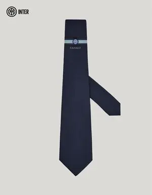 Canali Jacquard Silk Neck Tie - Blue