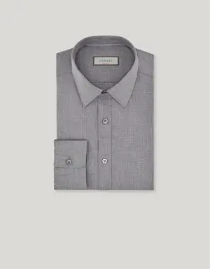 Canali Casual Regular Fit Micro-structured Cotton Shirt