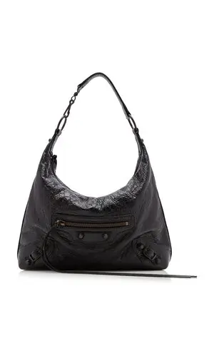 Balenciaga Le City Lambskin Hobo Bag - Black