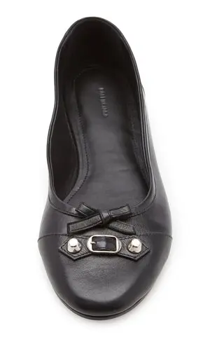 Balenciaga City Leather Ballet Flats - Black
