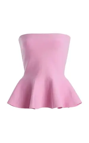HIGH SPORT Eric Wool Peplum Top Pink
