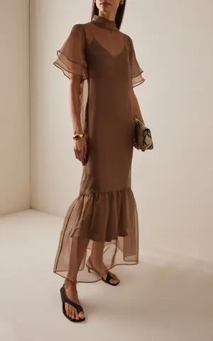 KAMPERETT Caroline Silk Midi Dress
