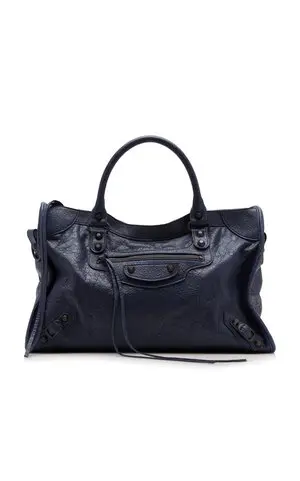 Balenciaga Le City Medium Leather Bag - Blue
