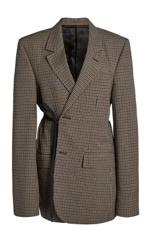 Balenciaga Tailored Wrap Jacket - Brown