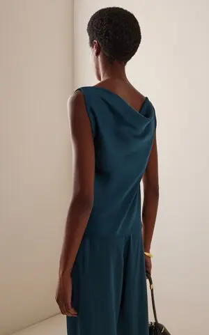 LESET Barb Sleeveless Satin Shell - Blue