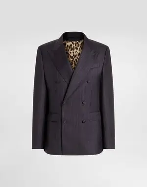 Dolce & Gabbana Double-breasted Pinstriped Wool Jacket