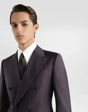 Dolce & Gabbana Double-breasted Pinstriped Wool Jacket