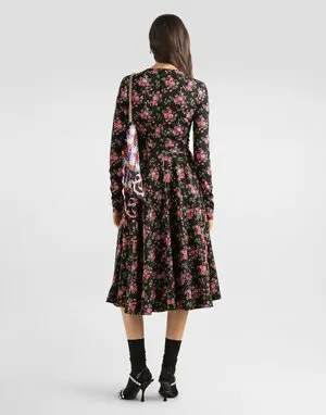 Dolce & Gabbana Rose Bouquets-print Charmeuse Dress