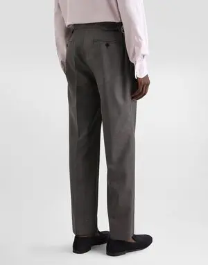 Dolce & Gabbana Wool Canvas Classic Fit Trousers - Grey