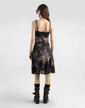 Dolce & Gabbana Flower Bouquets-print Habotai Slip Dress