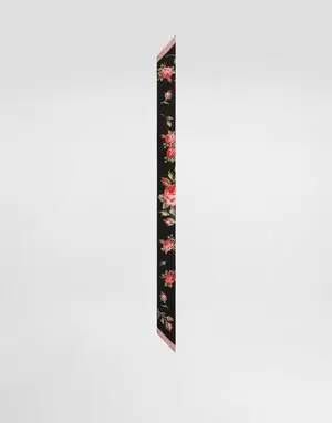 Dolce & Gabbana Rose Bouquet-print Silk Twill Bandeau 6x100 - Multicolor