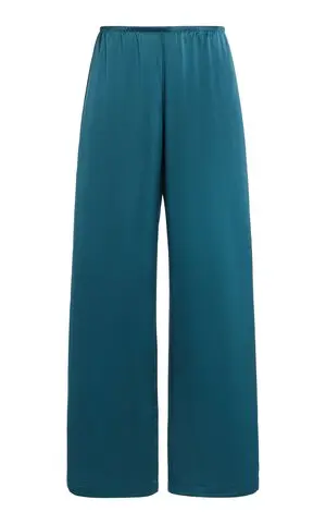LESET Barb Satin Wide-leg Pants - Blue