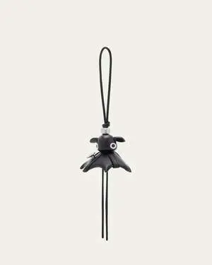 Loewe Biker Puzz Leather Keychain Purse Charm - Black