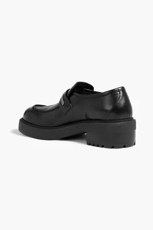 GIUSEPPE ZANOTTI Murphie Zip-detailed Leather Loafers - Black
