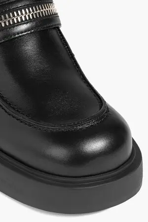 GIUSEPPE ZANOTTI Murphie Zip-detailed Leather Loafers - Black