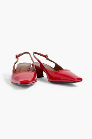 GIUSEPPE ZANOTTI Brendha 45 Patent-leather Slingback Pumps - Red